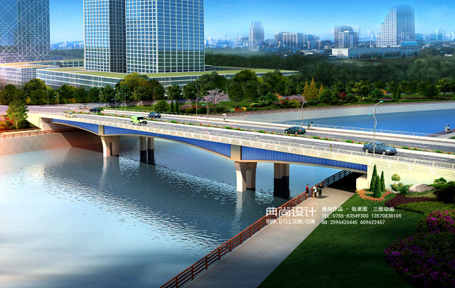 6d锦言大桥新加角度 桥梁效果图设计
