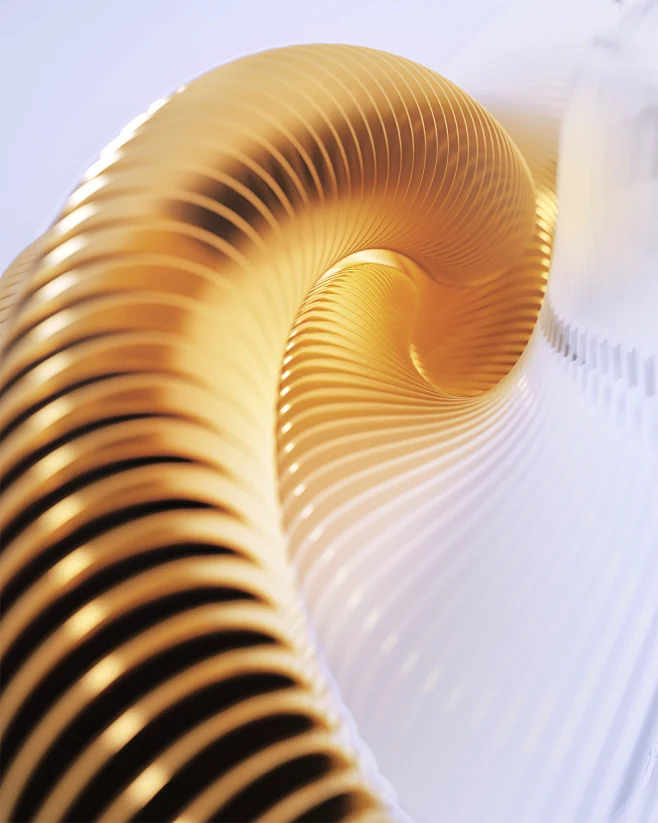 3D 3dart abstract cinema4d glass gold maxon redshift Render-花瓣网