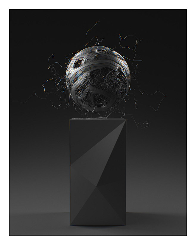 3D art particles simulation-花瓣网