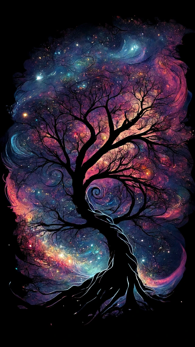 galaxy swirling Fantasy wonderland galactic tree in the sky图片_灵感图片素材-花瓣网