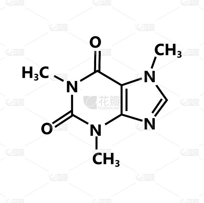 咖啡因化学公式向量号