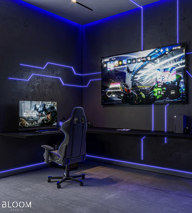 Gaming Room Design-花瓣网