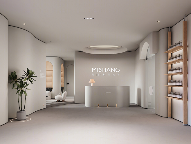 现代SPA美容店设计效果图欣赏_【知末效果图】