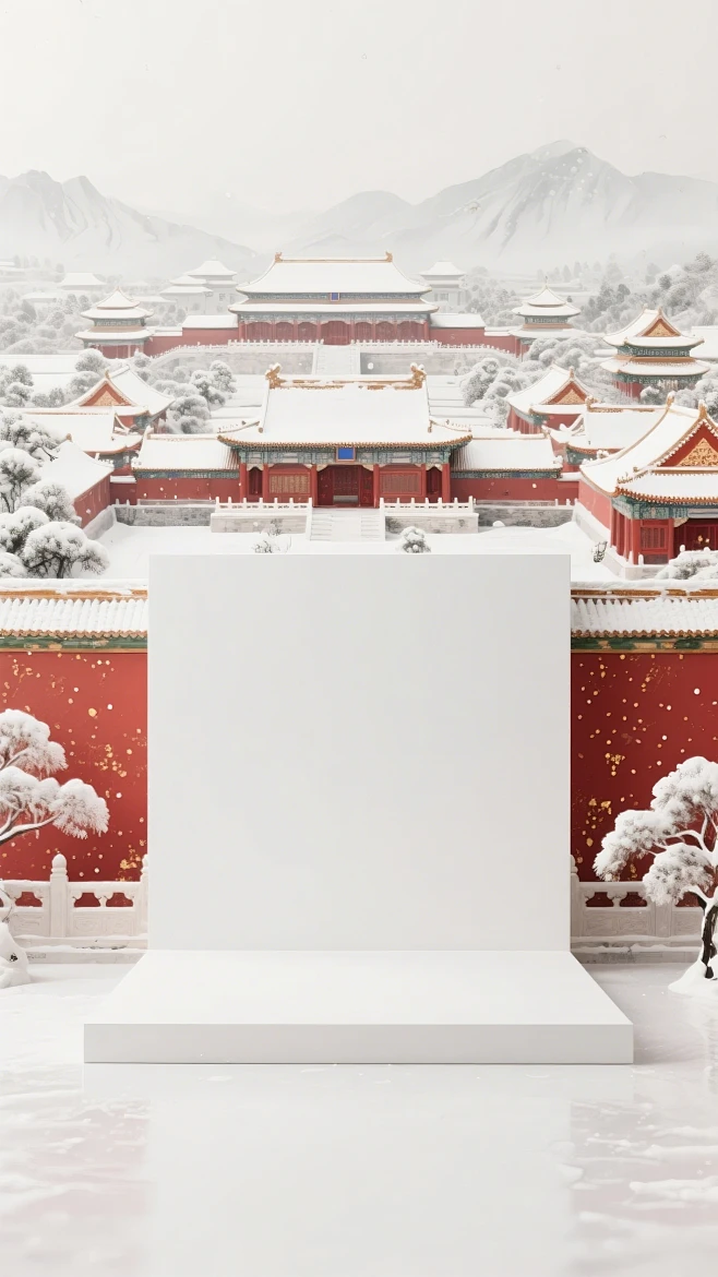 场景，展台，电商用背景，中式国风，中式建筑，竖版，zxs (3)-花瓣网