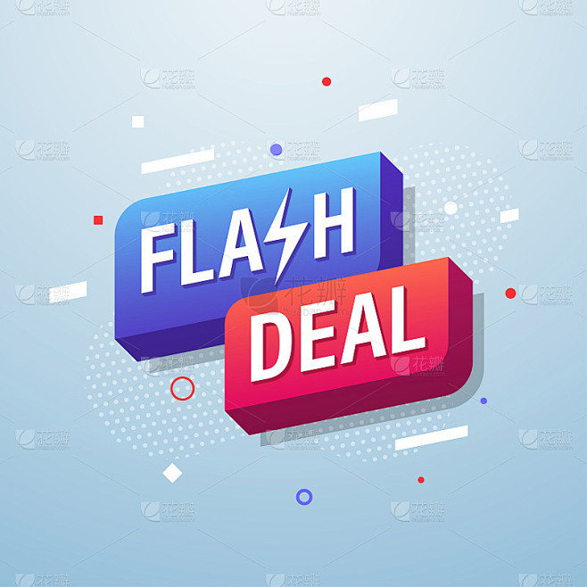 Flash Deal，营销横幅模板标识设计。矢量图