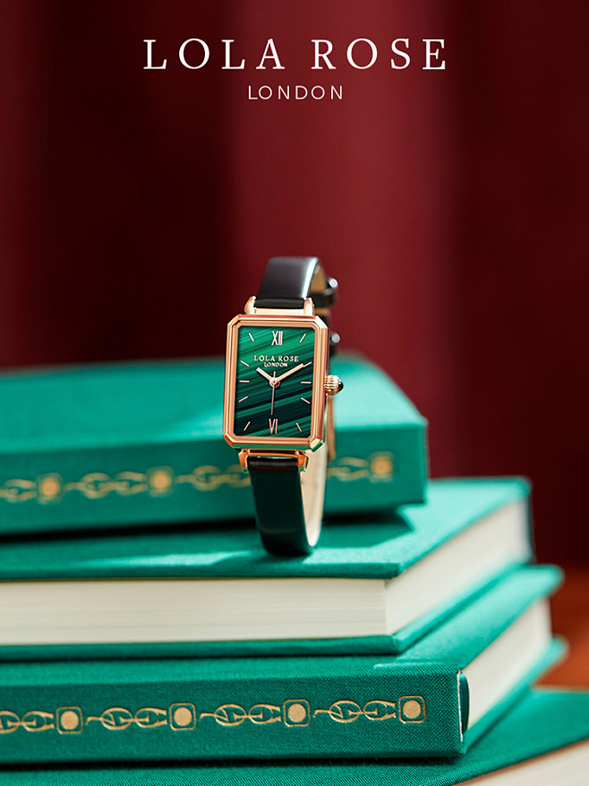 【双11预售】Lola Rose小绿表 轻奢女表复古方盘时尚腕表