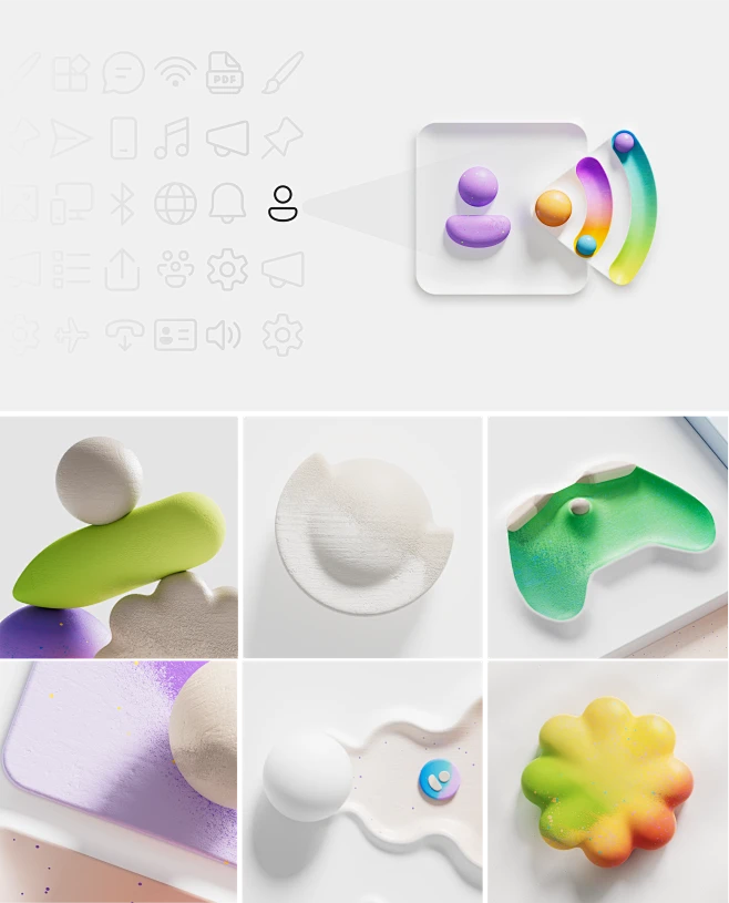 Microsoft design ux fluent design ILLUSTRATION 3D-花瓣网
