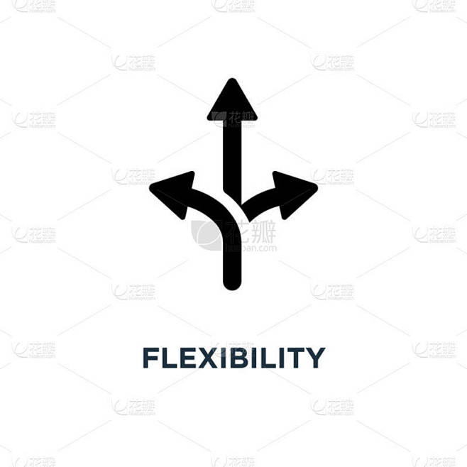 灵活性图标。弹性概念符号设计, 矢量图解