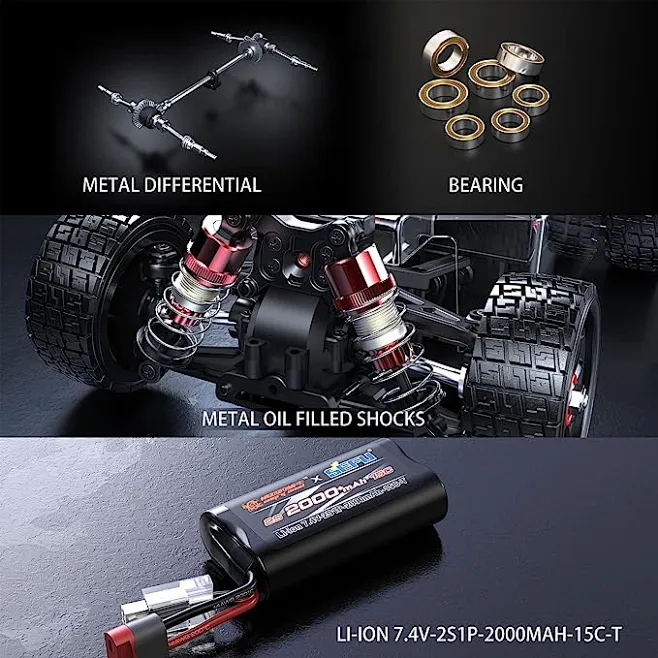 TesPower MJX 14301 无刷1/14 遥控车,2.4G 遥控车,42KM/H 高速,4WD 越野赛车高速电动爱好玩具卡车 ...