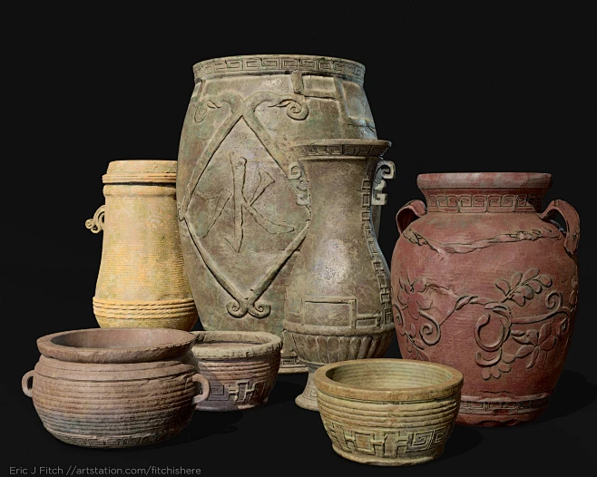 Ancient Pottery, Eric J Fitch : A pottery set of models I made to work ...