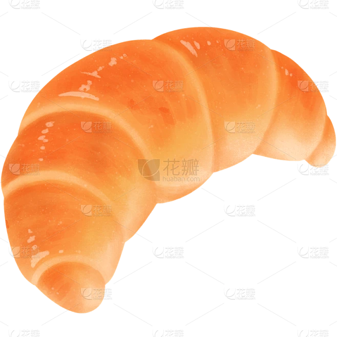 手绘-清新ins风美食元素贴纸-可颂素材-花瓣网