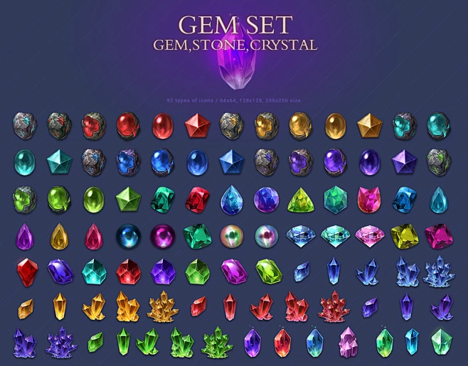 Gem Set_gem,stone,crystal by lalanice-花瓣网