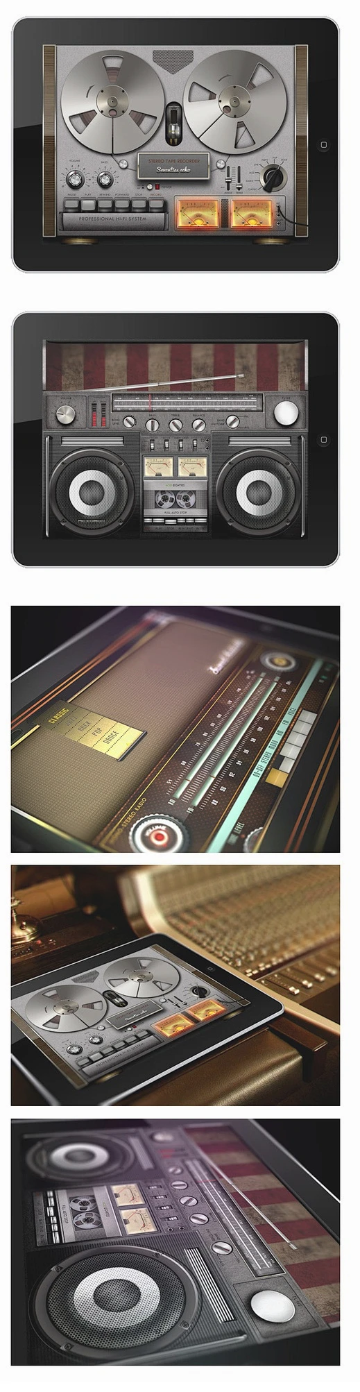 App UI / Legendary retro audio devices GUI by Dmitry Mushchinskiy, via ...