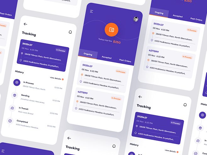 Shipment Tracking UI delivery app shipment tracking delivery shipping