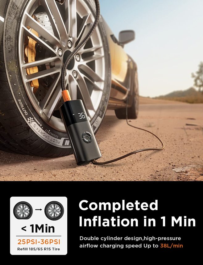 Amazon.com: LISEN Tire Inflator Portable Air Compressor for Car Tires ...