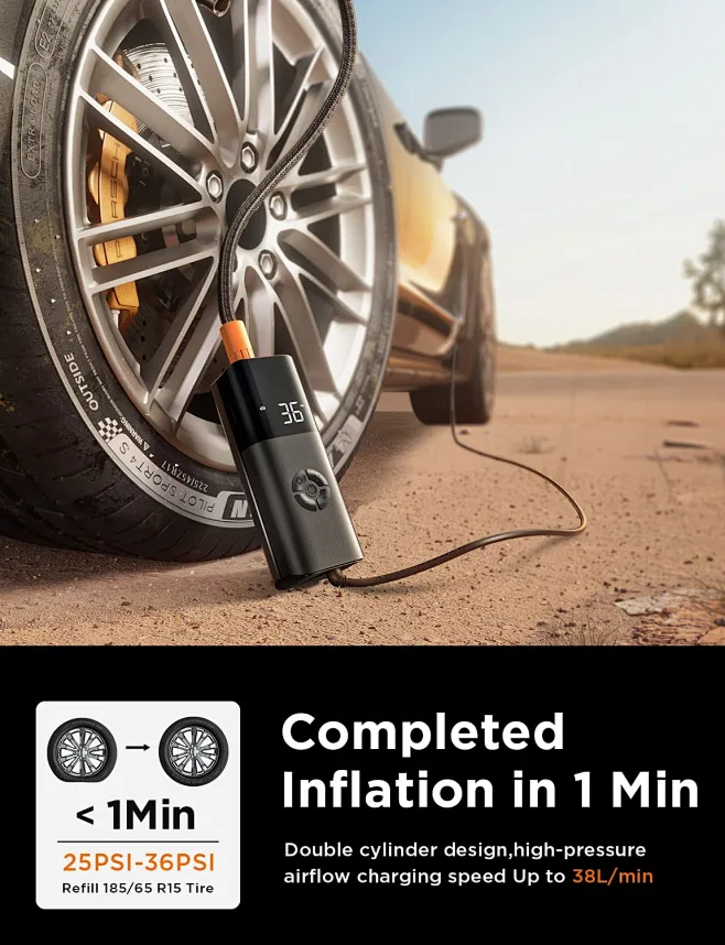 Amazon.com: LISEN Tire Inflator Portable Air Compressor for Car Tires ...