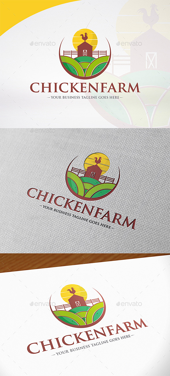 鸡养殖标志模板——动物标志模板Chicken Farming Logo Template - Animals Logo Templates农业 ...