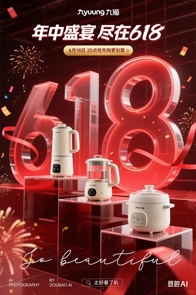 豆包AI直出618家电主视觉海报实测 - 小红书-花瓣网