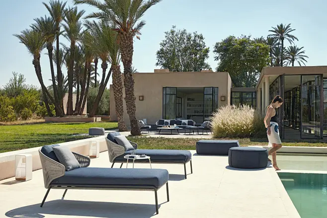 Outdoor Lounge chair Radius - lava - Rope bronze | Manutti : Discover ...