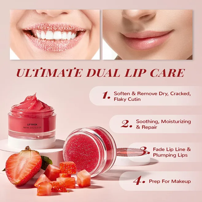Amazon.com : Lip Balm & Moisturizer Set, Lip Scrub & Lip Sleeping Mask ...