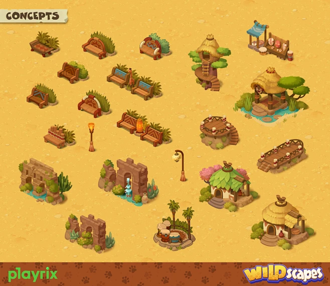 Wildscapes Playrix - Savanna Area-花瓣网