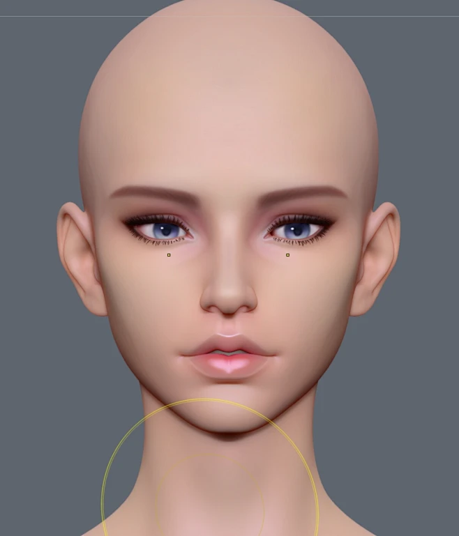 Girl_Face00 / Polypaint _Working process-花瓣网