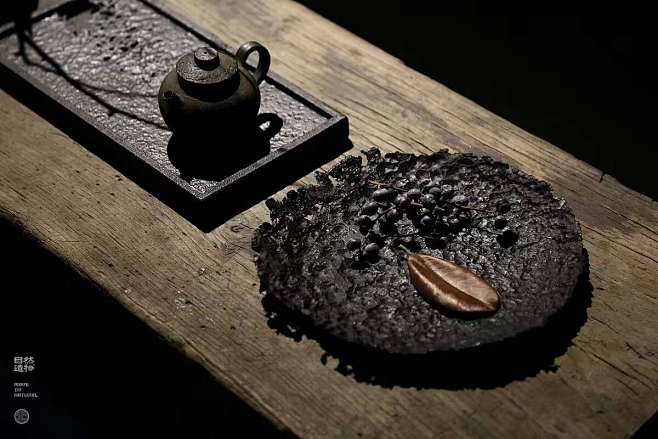 蚀铁茶点盘-自然造物