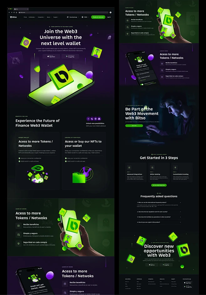 crypto crypto landing page web3 Webdesign UI/UX landing page Website Website Design ux Figma-花瓣网