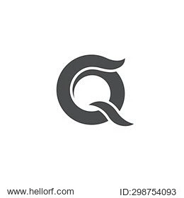 Letter Q logo / symbol - vector icon - grayscale version-花瓣网