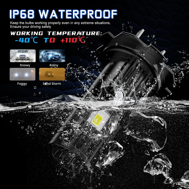 WAYRANK H7 LED Headlight Bulbs 10000LM 50W Super Bright White 6000K ...