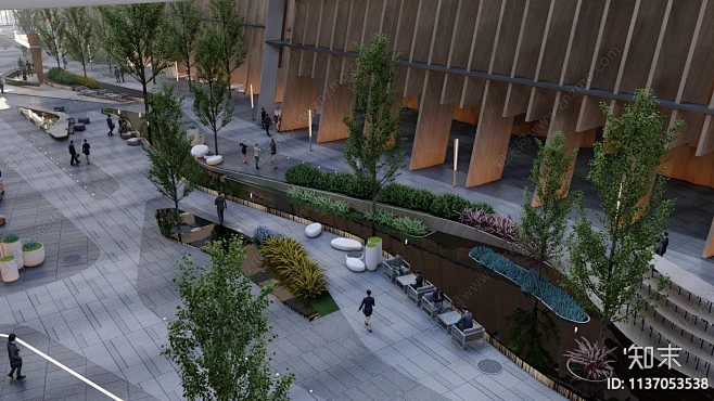 现代办公景观SU模型下载【ID:1137053538】_知末su模型网-花瓣网