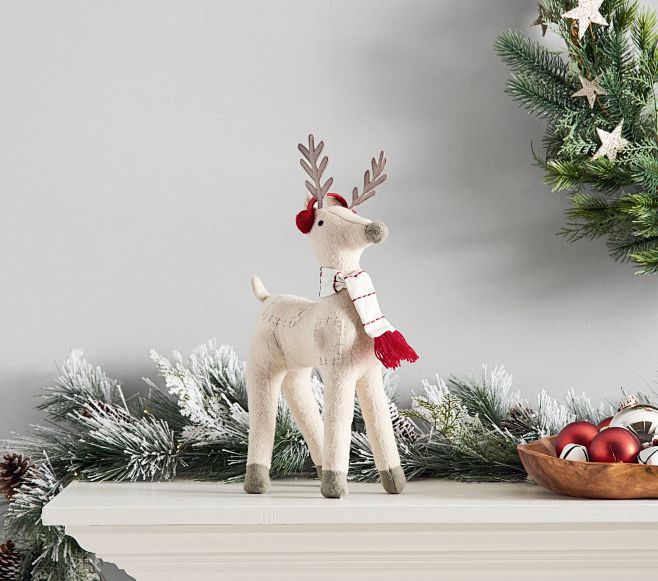 Wool Reindeer Decor, Set of 2 | Pottery Barn Kids