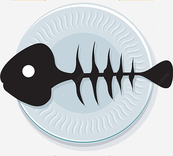 用盘子装着鱼骨头png免抠素材_新图网 https://ixintu.com 鱼骨头 餐具 盘子 光盘行动 简笔画 食物 盘子简笔画