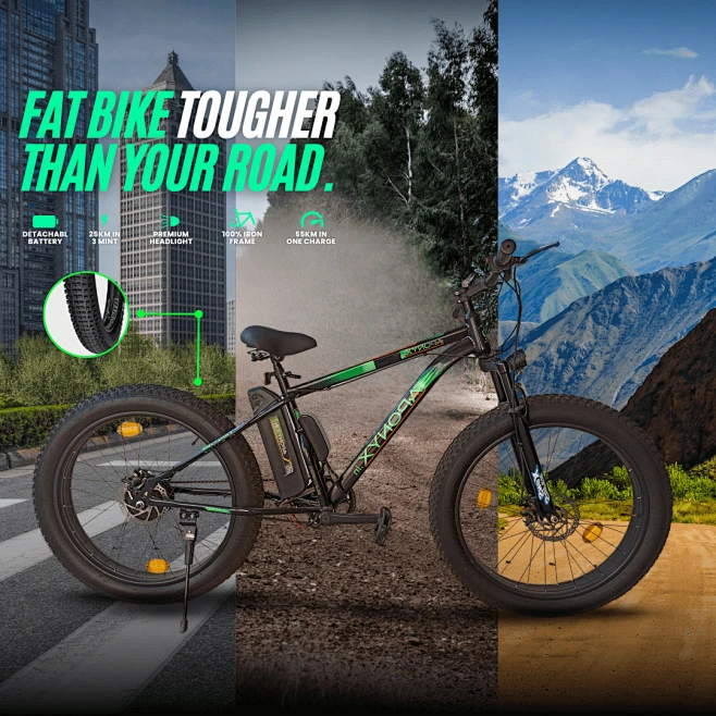 Social media post marketing Advertising cycles Ebike Brand Design ...