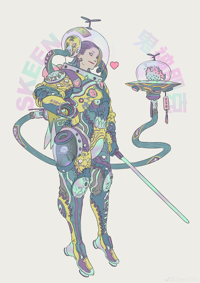 融合多元文化的马来西亚插画艺术家Zeen Chin @ZeenChin Wb