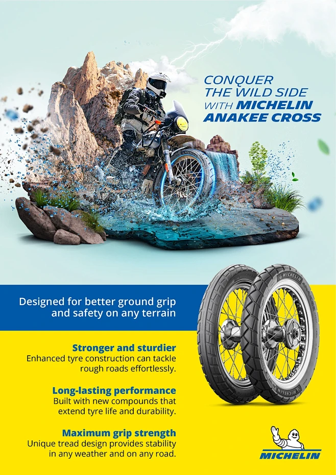 Advertising all terrain tires creative poster manipulation michelin ...