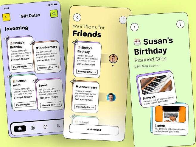 Gift app design mobile app app design app designer app ui kit classic ...