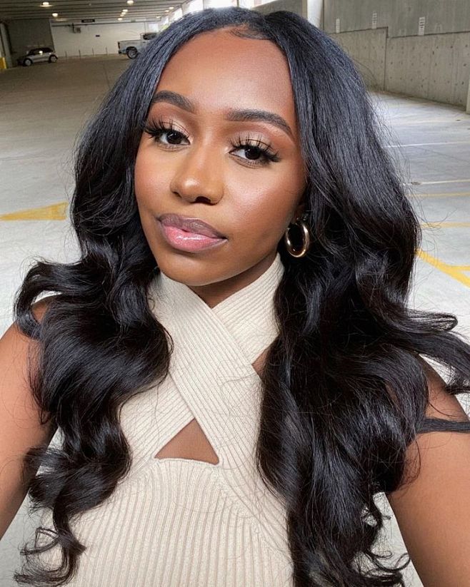 Thin V Part Wig Body Wave Natural Scalp Human Hair Wig Without Leave Out