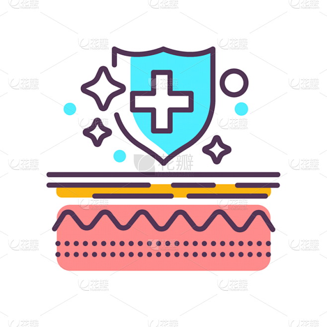 Healthy skin line color icon. Protection and medical support. Skin care ...