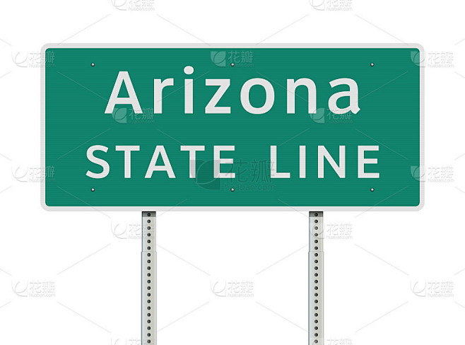 Arizona State Line green road sign