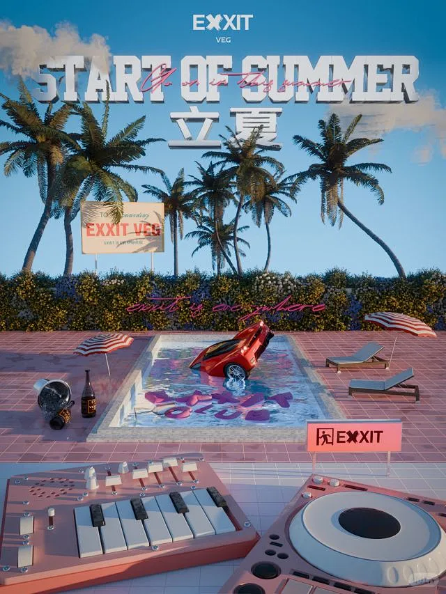 泳池派对海报 - 小红书搜索-花瓣网