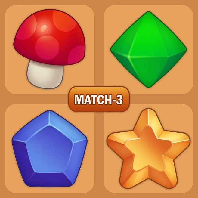 Match-3 game blocks-花瓣网