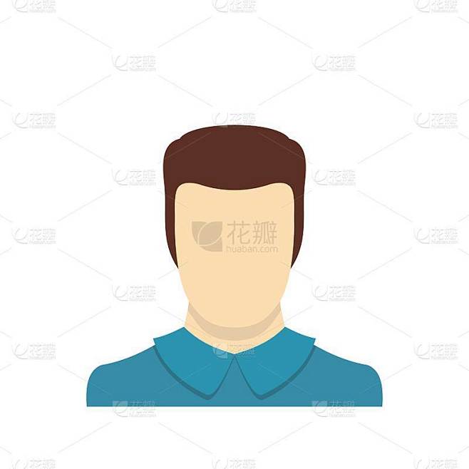 男性头像图标矢量平坦