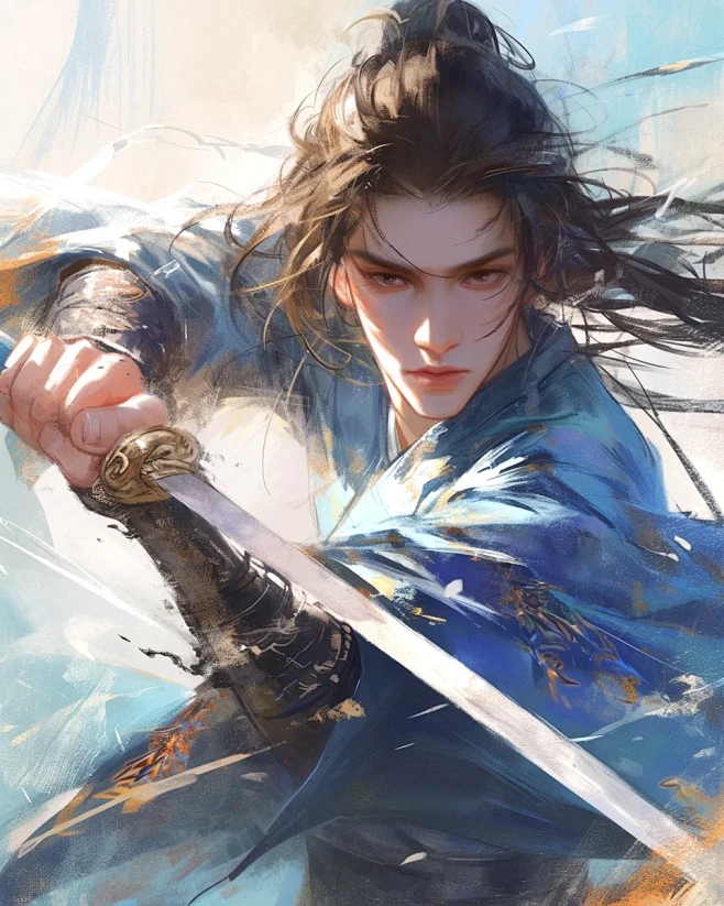 古风商用｜潇洒冷峻剑客-花瓣网