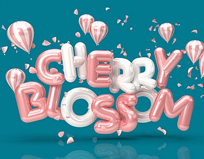 Cherry Blossom Balloon : Cherry Blossom pink balloon 3D-花瓣网