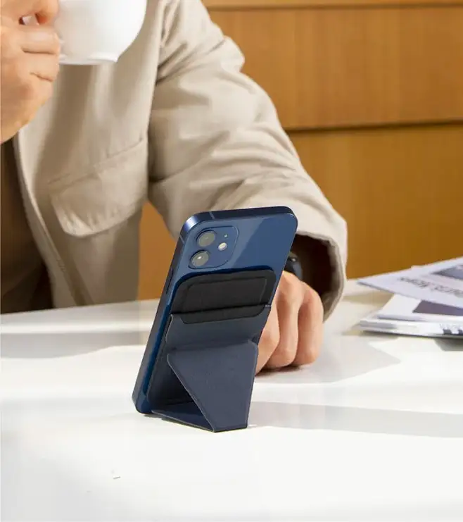 magsafe Wallet and stand for iPhone 8-12 - Gold & Cherry-花瓣网