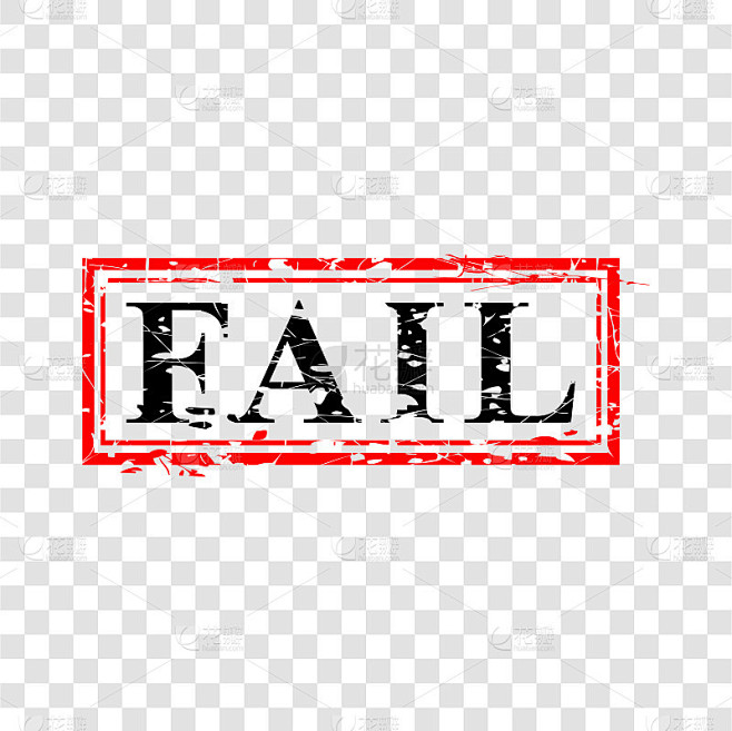 Simple Vector, Red and Black Rubber Stamp, Fail, a