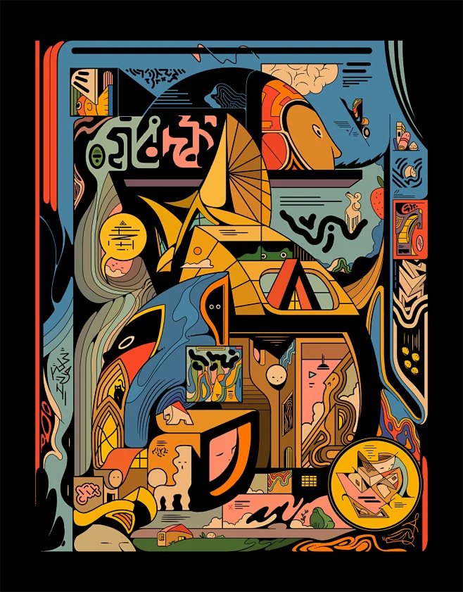 Faded unsaturated Character design Stream of Consciousness doodles арт ...