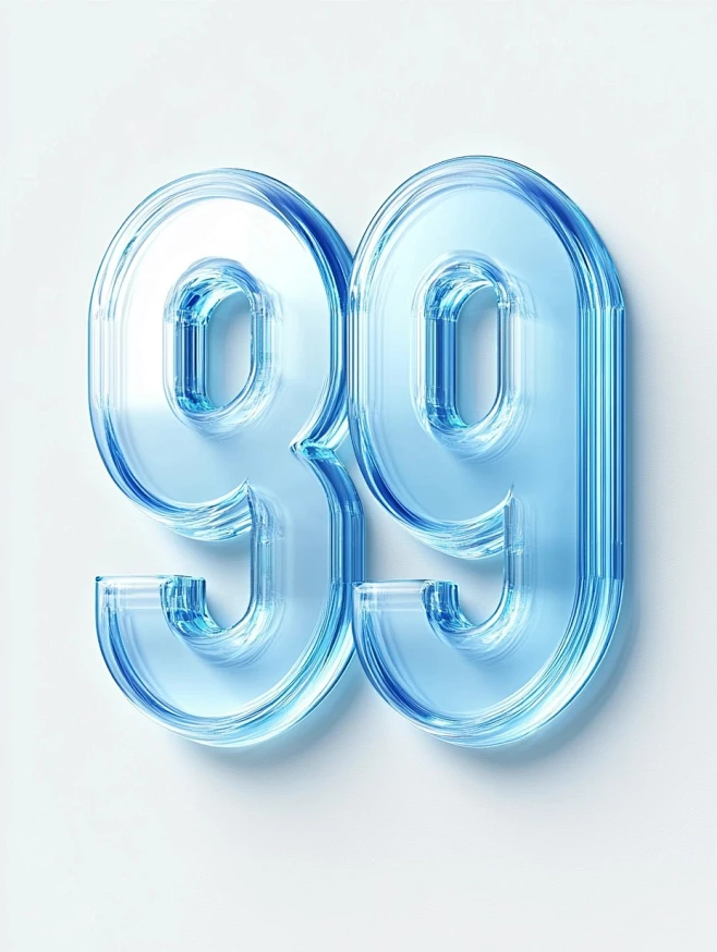 Design an icon with the number "89" and a glass texture. The background ...