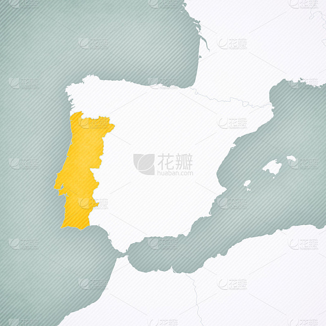 地图伊比利亚半岛-葡萄牙